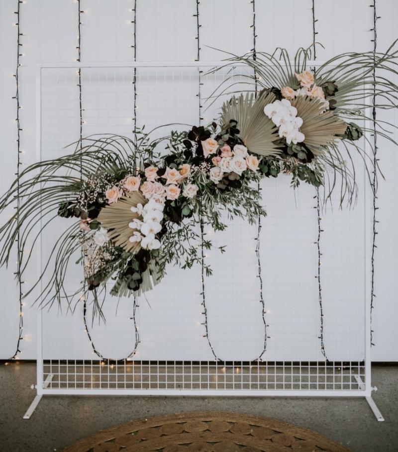 White wire backdrop - Frank and Joy