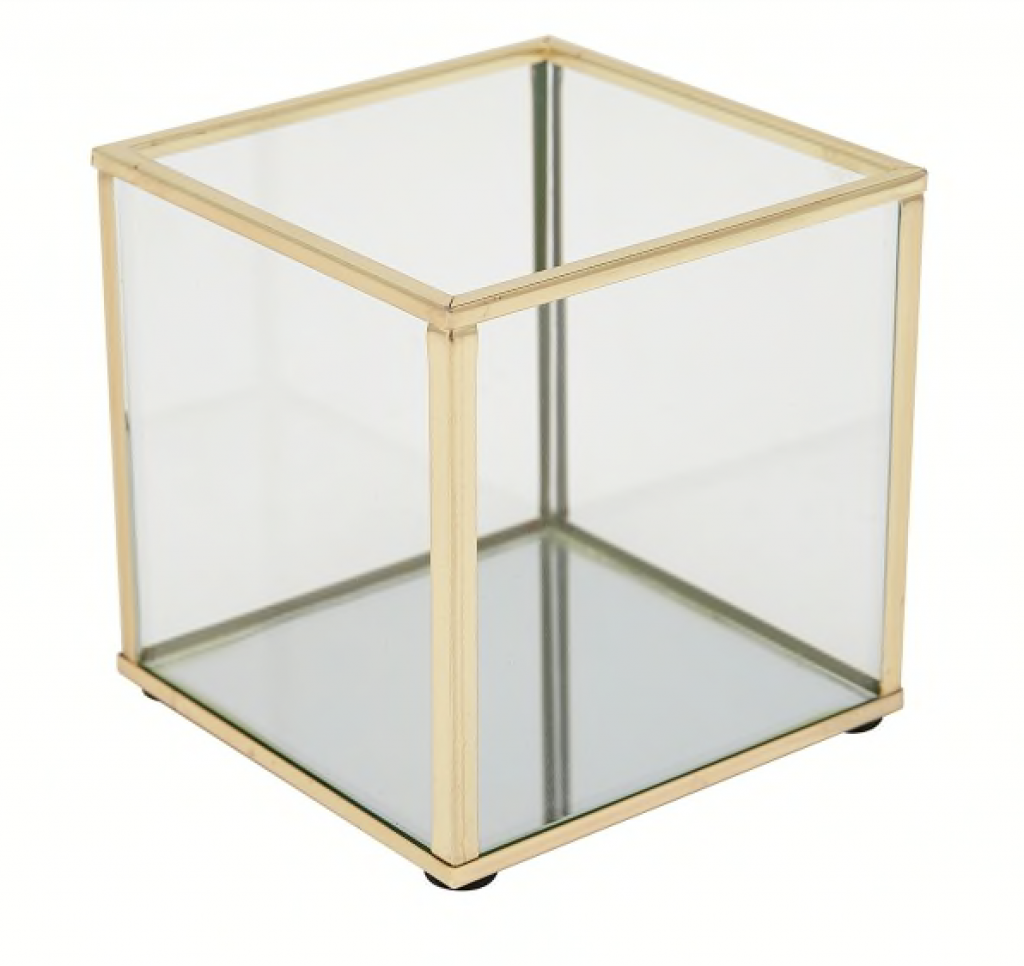 Brass cube lantern - Frank and Joy
