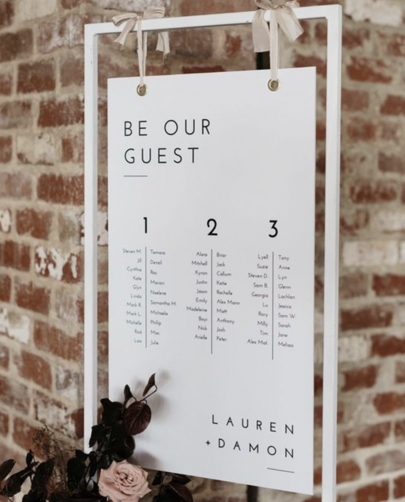 White sign frame - Frank and Joy